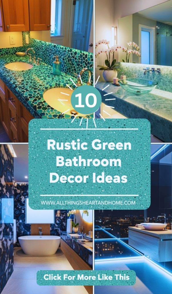 10 Rustic Green Bathroom Ideas With Natural Wood - All Things Heart And ...