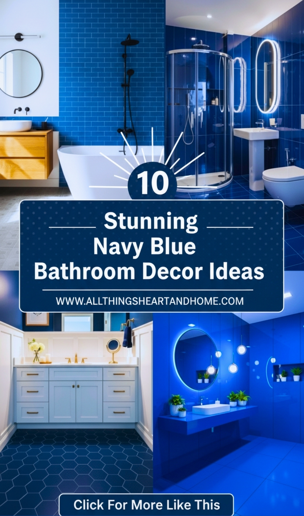 10 Navy Blue Bathroom Tile Ideas For A Dramatic Space - All Things ...